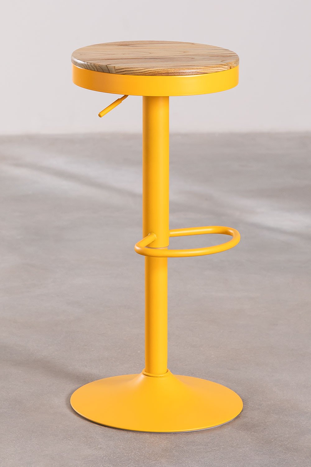 Pack de 2 tabourets hauts réglables en acier et bois d'orme Bardder - SKLUM