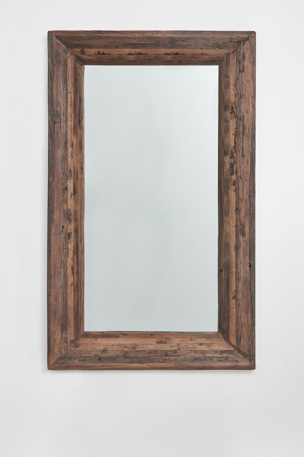 Miroir mural rectangulaire en bois recyclé Juvira - SKLUM