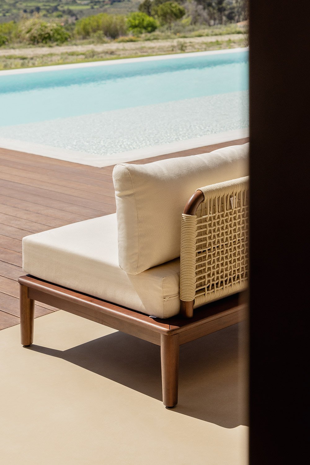 Module central pour canapé modulaire de jardin en acacia Giulia - SKLUM