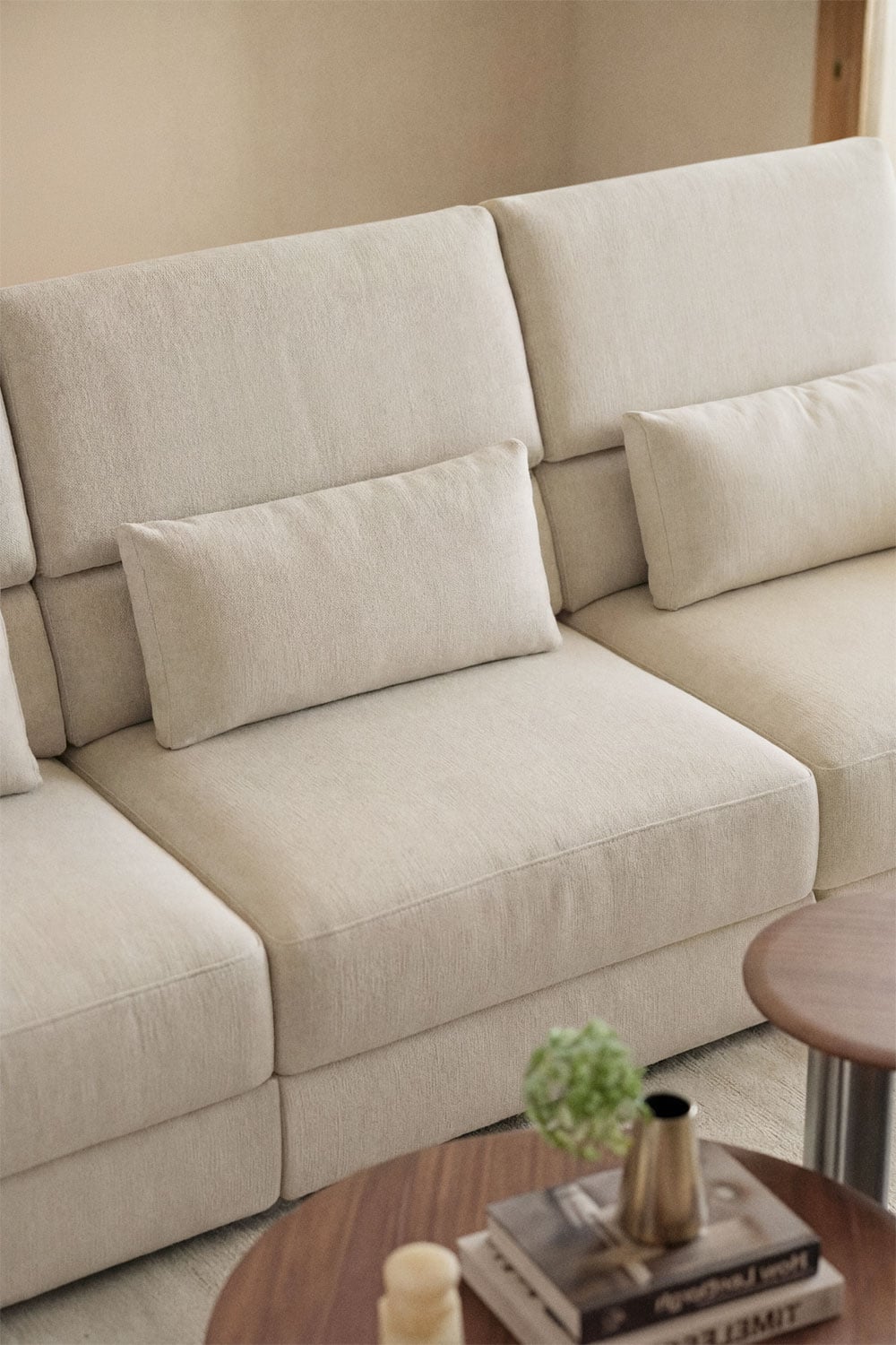 Canapé modulaire 5 pièces avec appuie-tête réglable en chenille ...