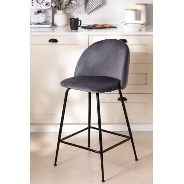 High stool in velvet Kana Design - SKLUM