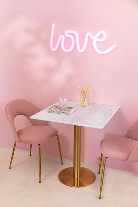 Square Bar Table in Terrazzo (60x60 cm) Chick - SKLUM