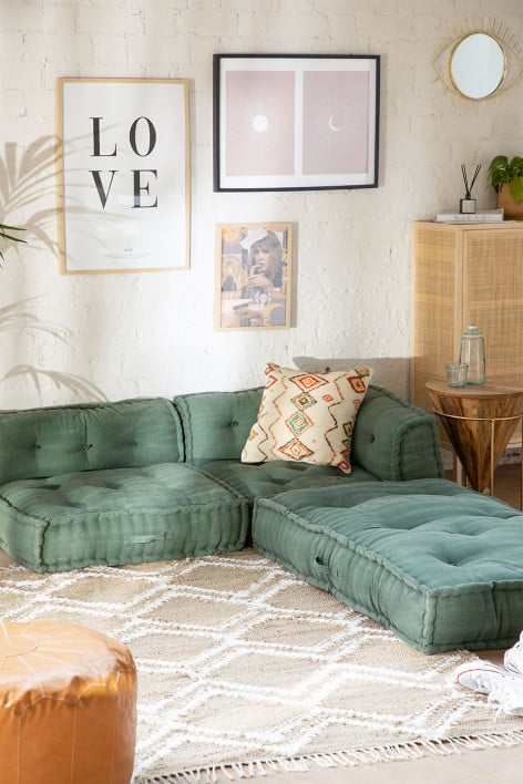 Modular Corner Sofa in Cotton Dhel - SKLUM