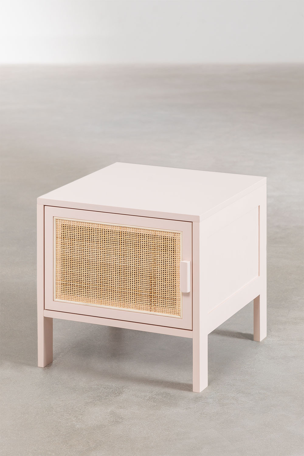 Rattan and Wood Bedside Table Reyna Natural Kids - SKLUM