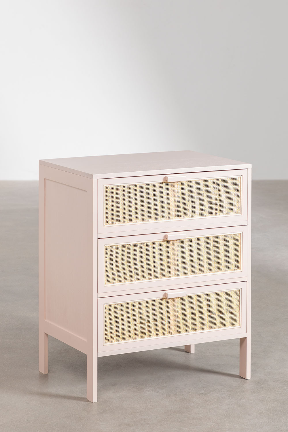 Rattan and Wood Bedside Table Reyna Natural Kids - SKLUM