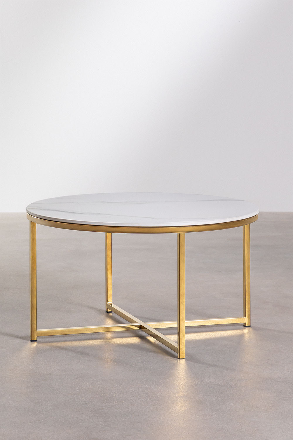 Giselda Round Marble and Mango Wood Coffee Table - SKLUM