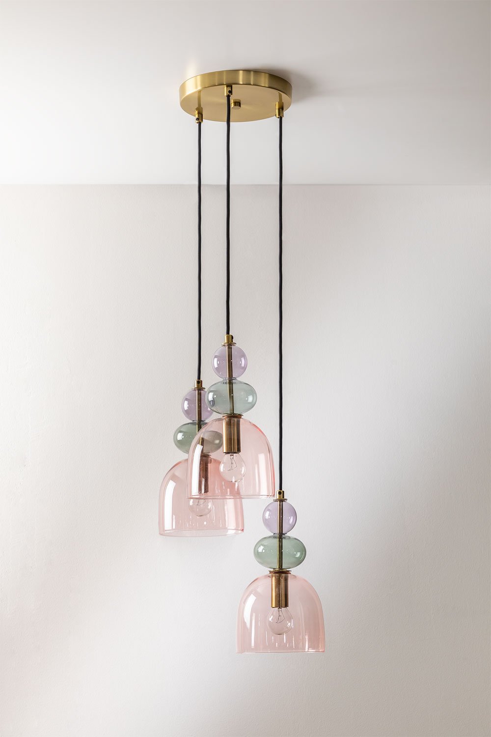 Crystal Ceiling Lamp with 3 Light Points Bezany Colors
