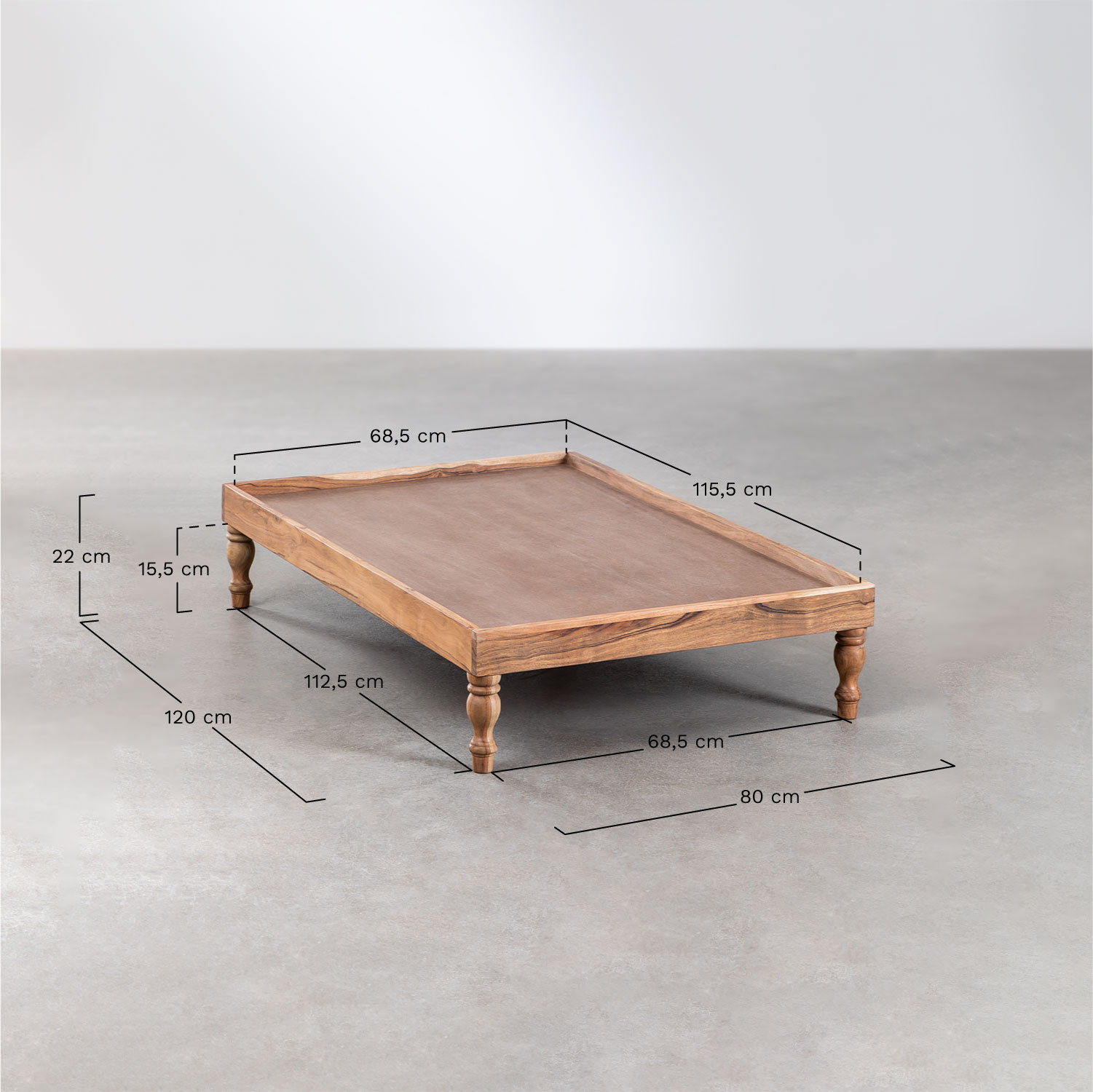 Acacia Wood Base for Modular Sofa Dhel Design - SKLUM
