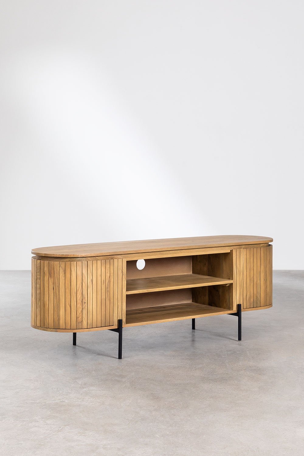 Mango Wood and Jute TV Cabinet Evans - SKLUM