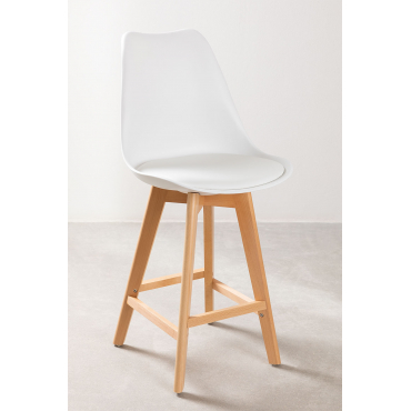 Pack of 2 high stools 65 cm with Nordic leatherette cushion - SKLUM