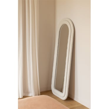 Ilai 60x160 cm wall mirror in sherpa fabric - SKLUM
