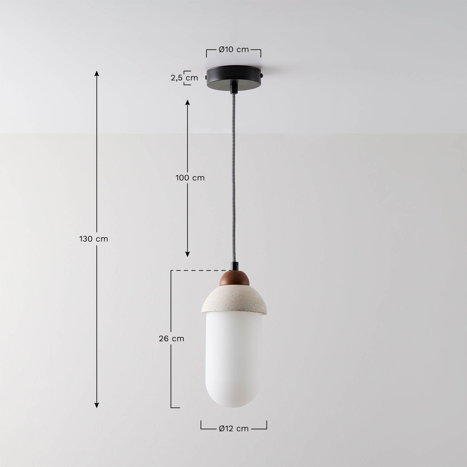 Dotsie Cement Ceiling Lamp - SKLUM