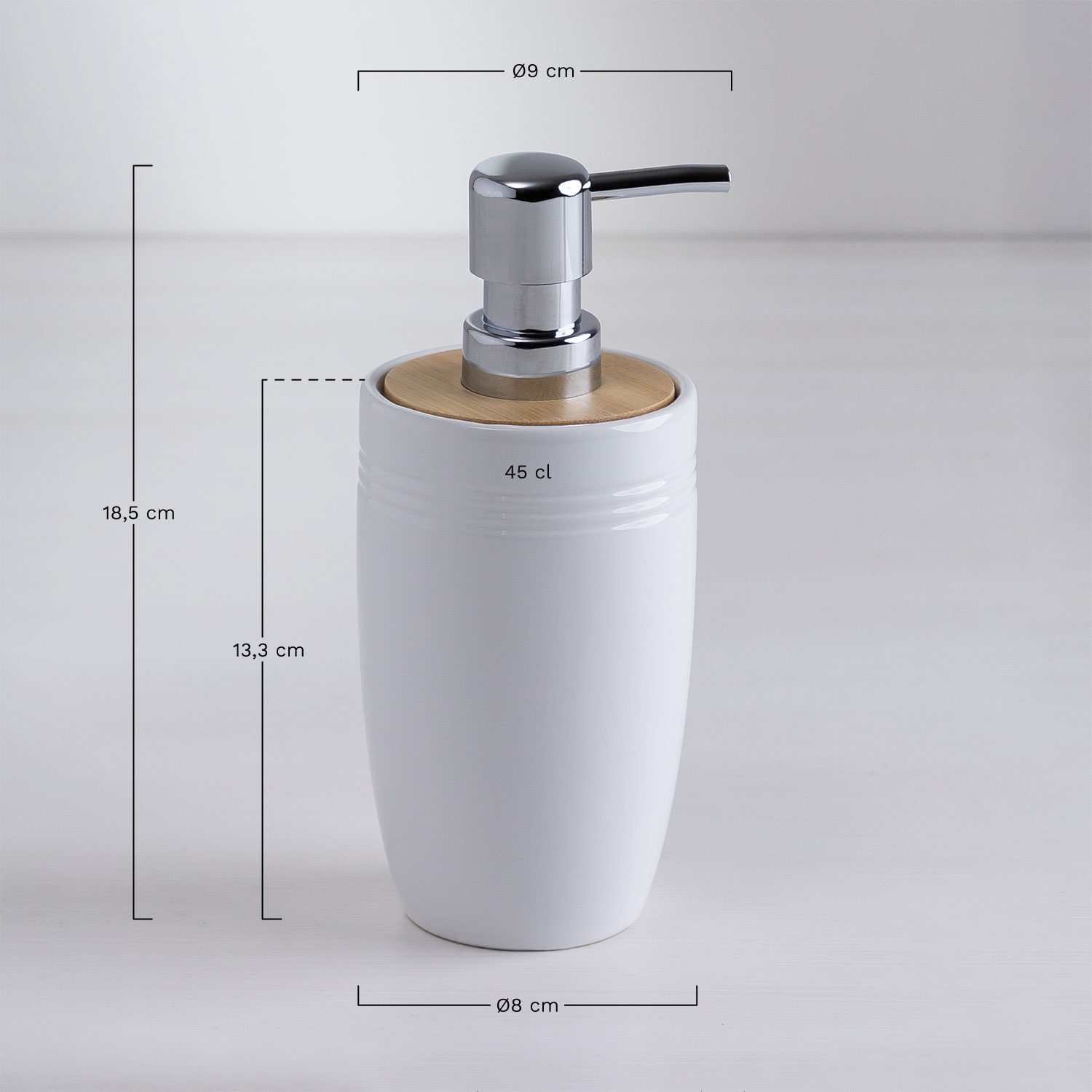 Ceramic and Bamboo Soap Dispenser Perkyn