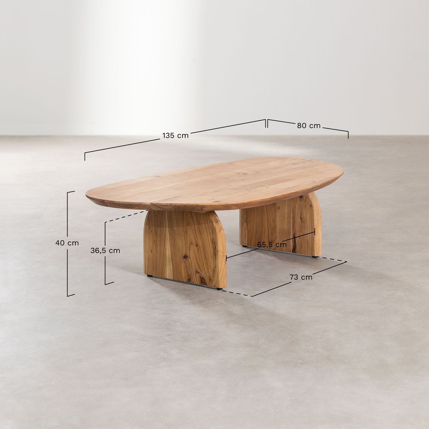 Bedum acacia wood coffee table (135x80 cm) - SKLUM