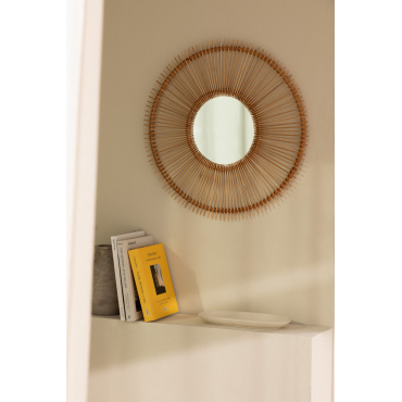 Round rattan wall mirror Biok - SKLUM
