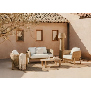 Leilan garden set with 2-seater sofa, 2 armchairs and coffee table in ...