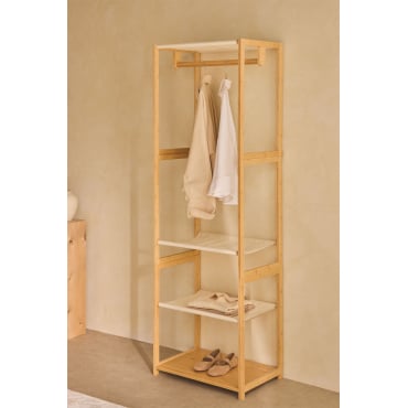 Deneb open wardrobe with bamboo shelves - SKLUM