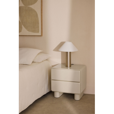Rectangular bedside table 50x40 cm with two MDF drawers Sheila - SKLUM