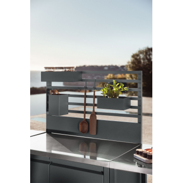 80x50 cm panel for modular outdoor kitchen in Savona steel - SKLUM