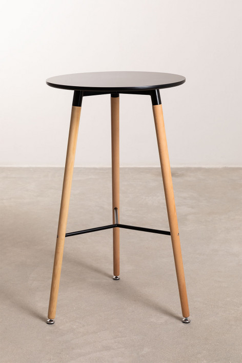 MDF & Metal Round High Table Ø60 cm Ivet Style - SKLUM