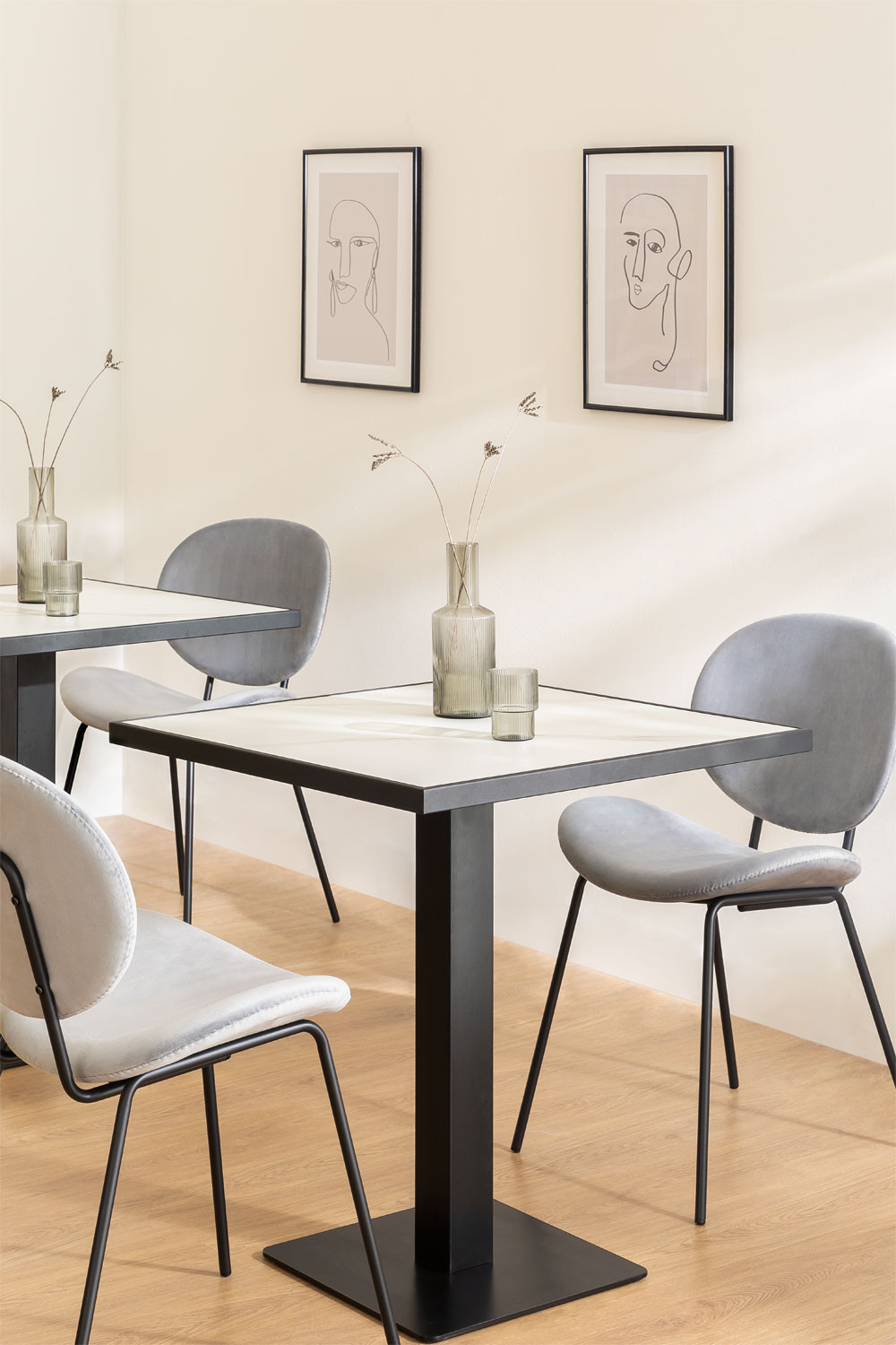 Square Bar Table in Stoneware (70x70 cm) Delice - SKLUM