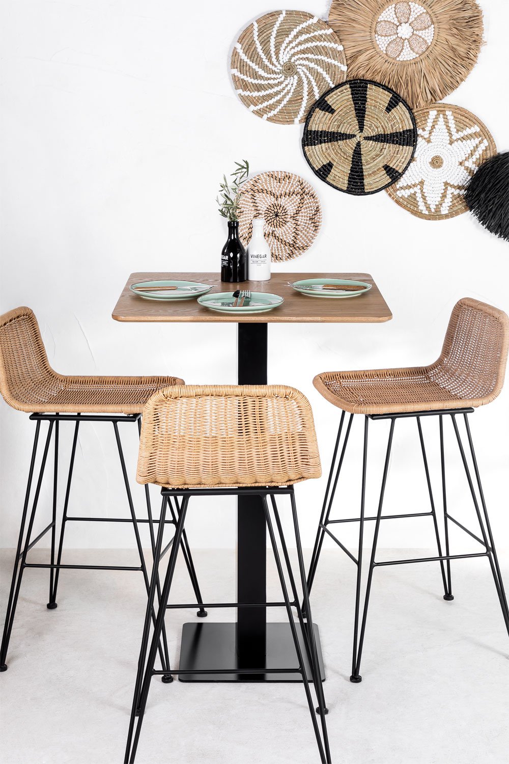 Square Ash Wood High Bar Table ESPRESSO - SKLUM