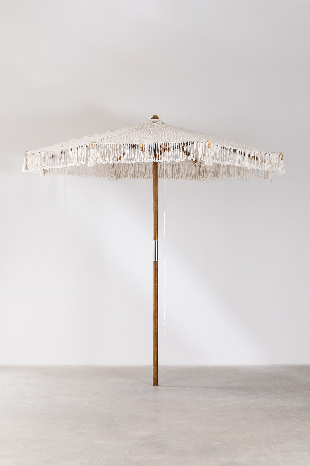 Teak Wood & Macramé Parasol Tongariki - SKLUM