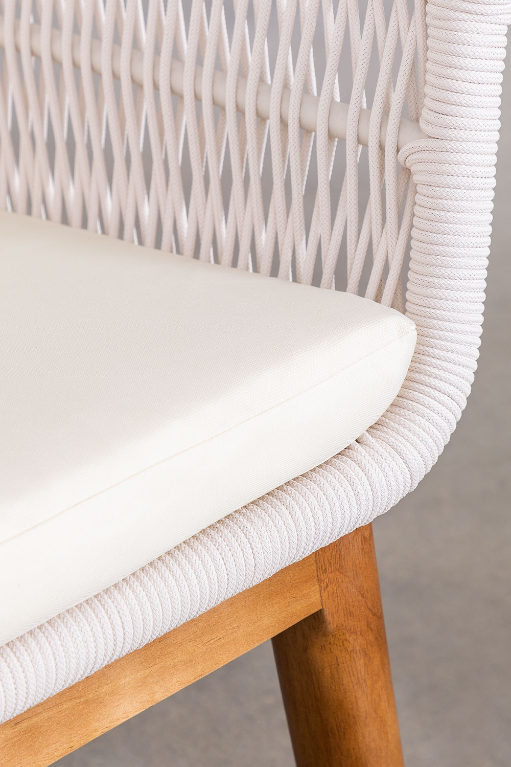 Barker garden chair in acacia wood and braided rope - SKLUM