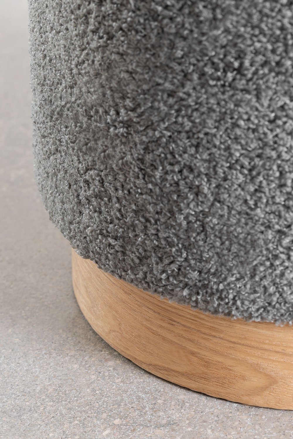 Mineyster shearling round storage pouffe - SKLUM