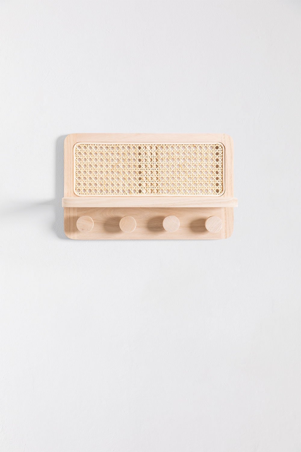 Rattan Wall Coat Rack with Shelf Riley - SKLUM