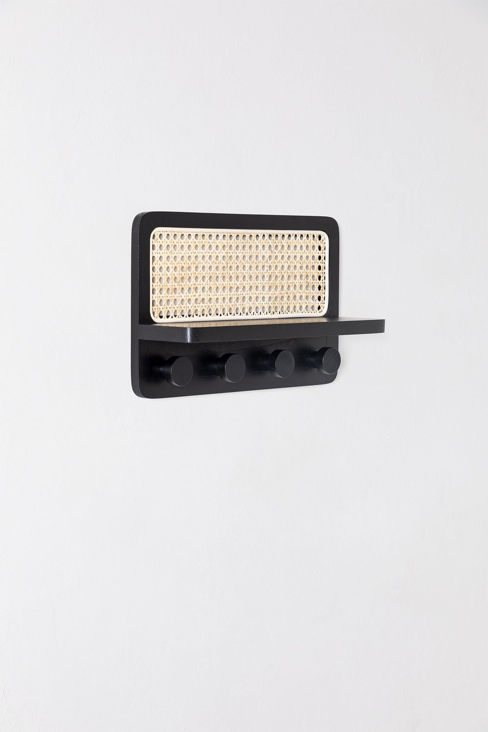 Rattan Wall Coat Rack with Shelf Riley - SKLUM
