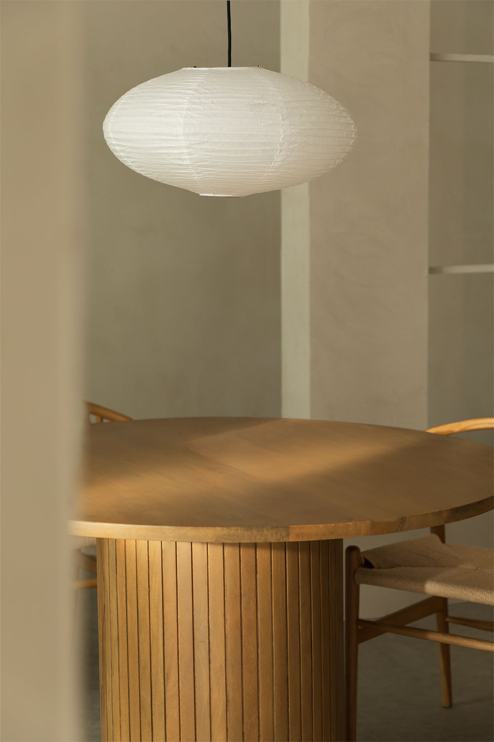 Gogian hanging ceiling lamp in rice paper - SKLUM