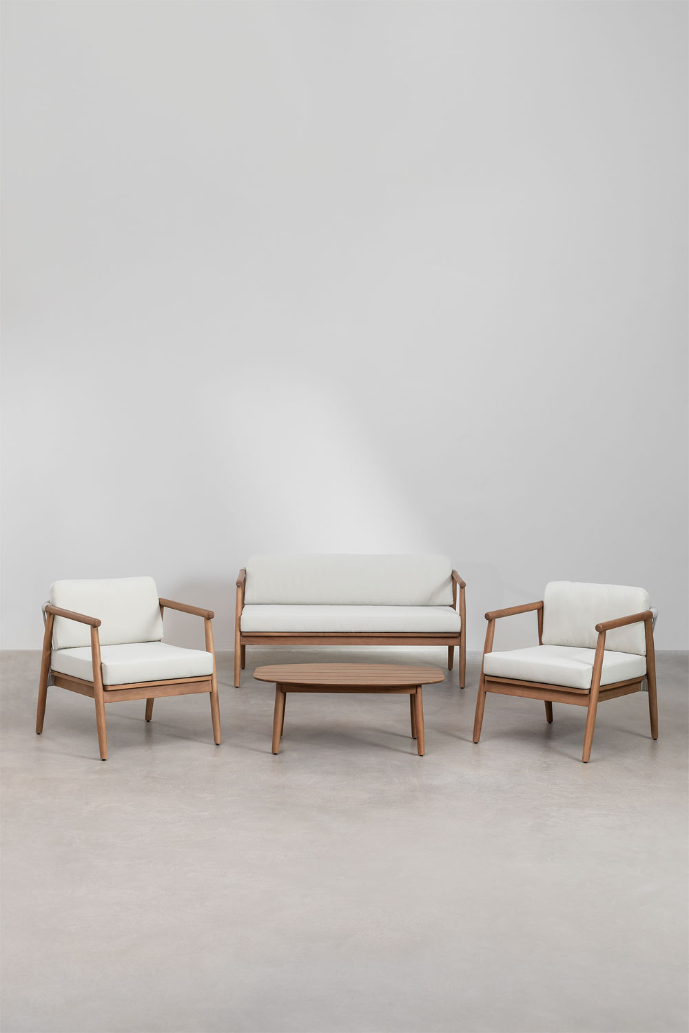 Aderyn Eucalyptus Wood Living Room Set - SKLUM