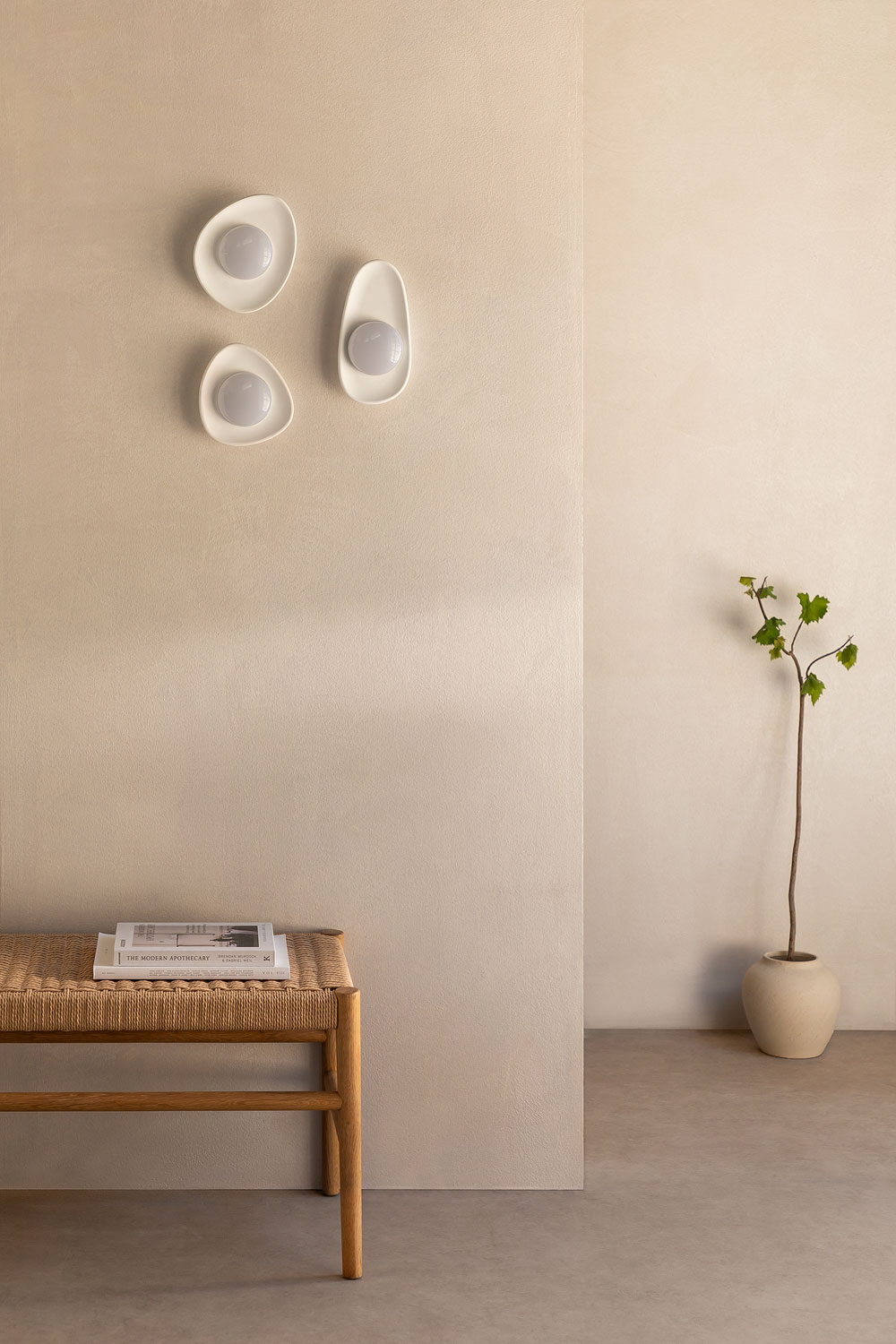 Set of 3 LED plaster wall sconces Givert - SKLUM