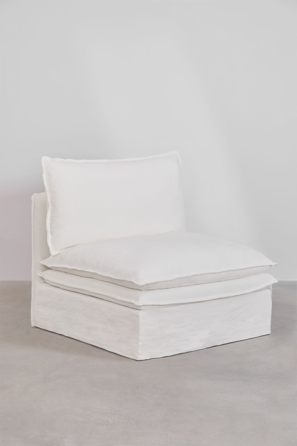 Grace Linen and Cotton 3-Piece Modular Chaise Longue Sofa - SKLUM