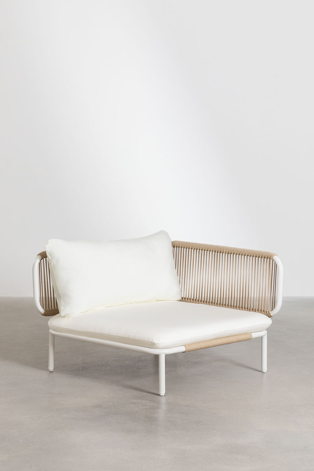 3-Piece Modular Corner Garden Sofa and Roubly Bean Bag - SKLUM