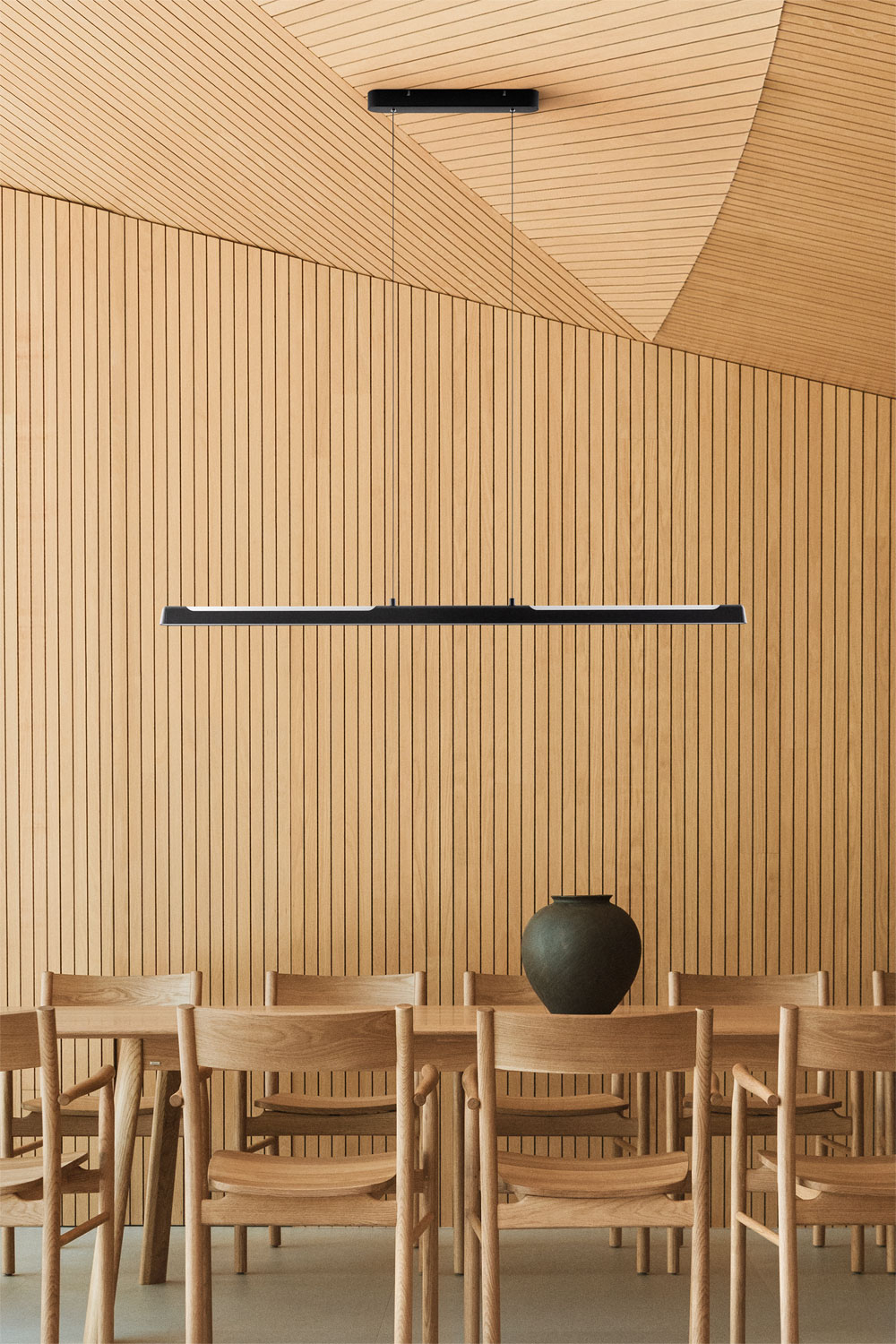 LED 120 cm linear pendant ceiling lamp in aluminum Egoy - SKLUM