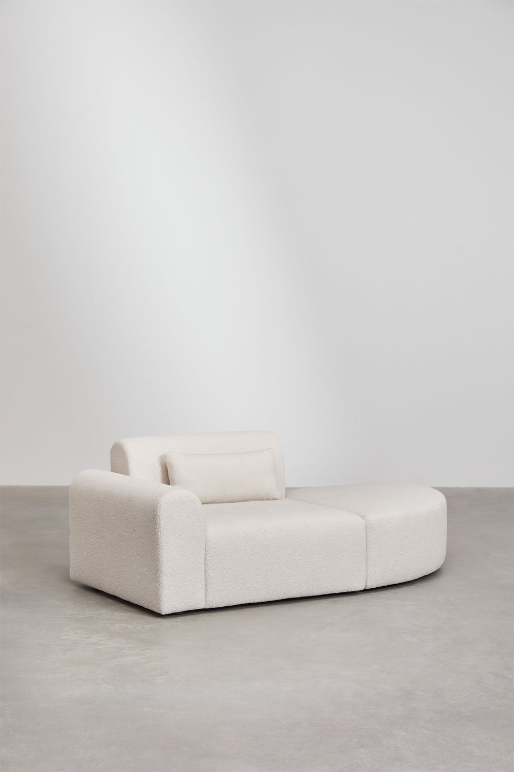 1-piece left-hand corner modular sofa with triangular pouf in Borjan ...