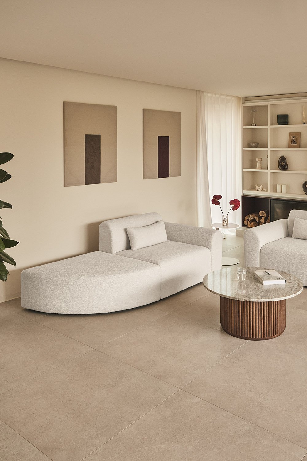 1-piece right corner modular sofa with triangular ottoman in Borjan ...