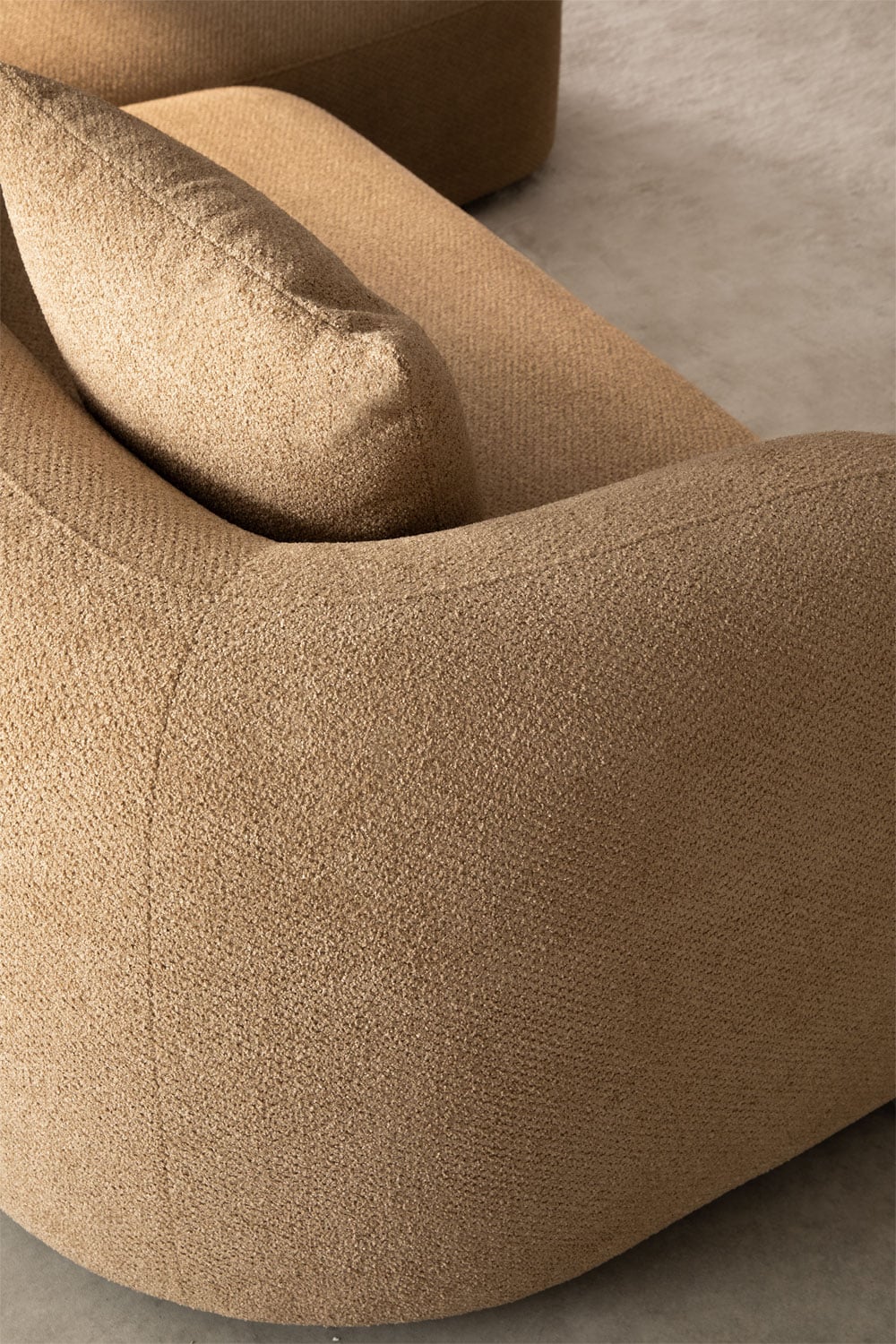 2-Piece Right Chaise Longue Modular Sofa in Coco Chenille - SKLUM