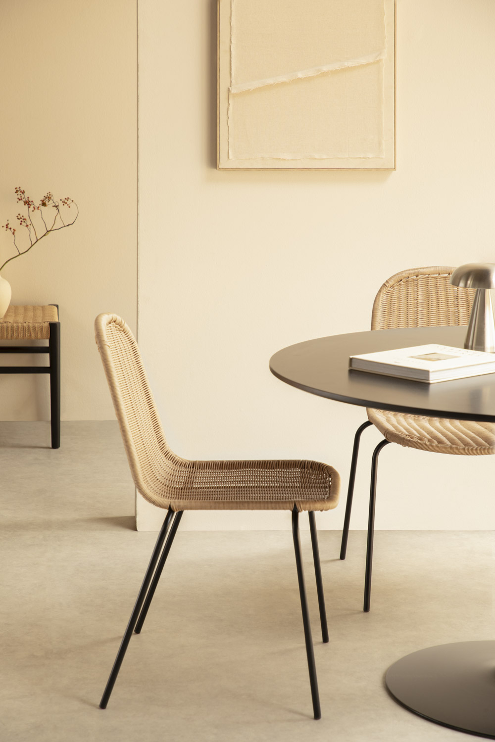 Pack of 4 stackable dining chairs in synthetic rattan Reiven - SKLUM