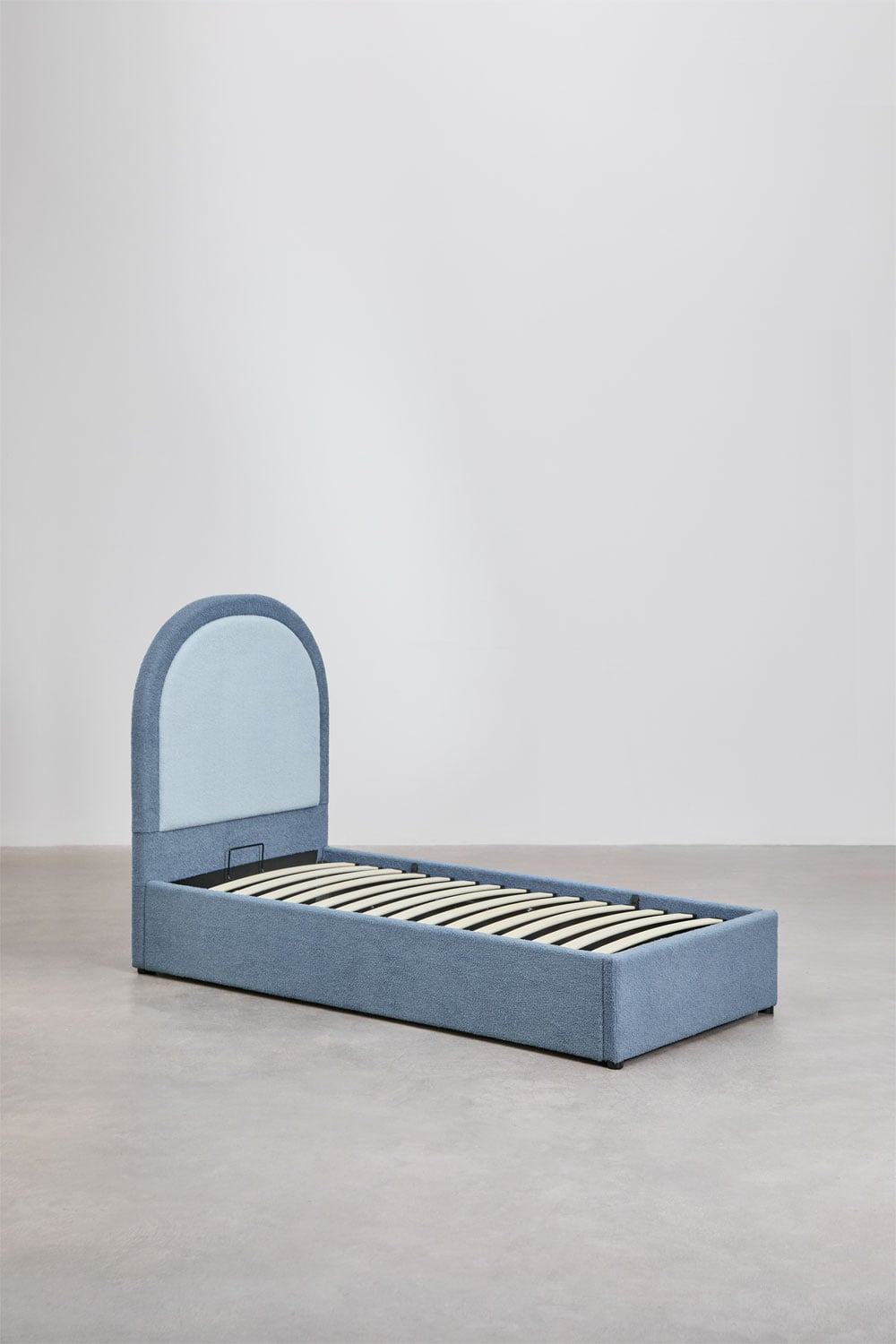 Bed with Kalwa sheep fleece lift-up storage base - SKLUM