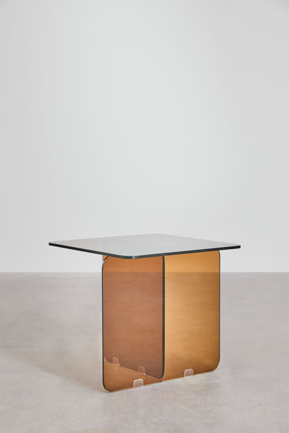 Eliana square side table 50x50 cm in tempered glass - SKLUM