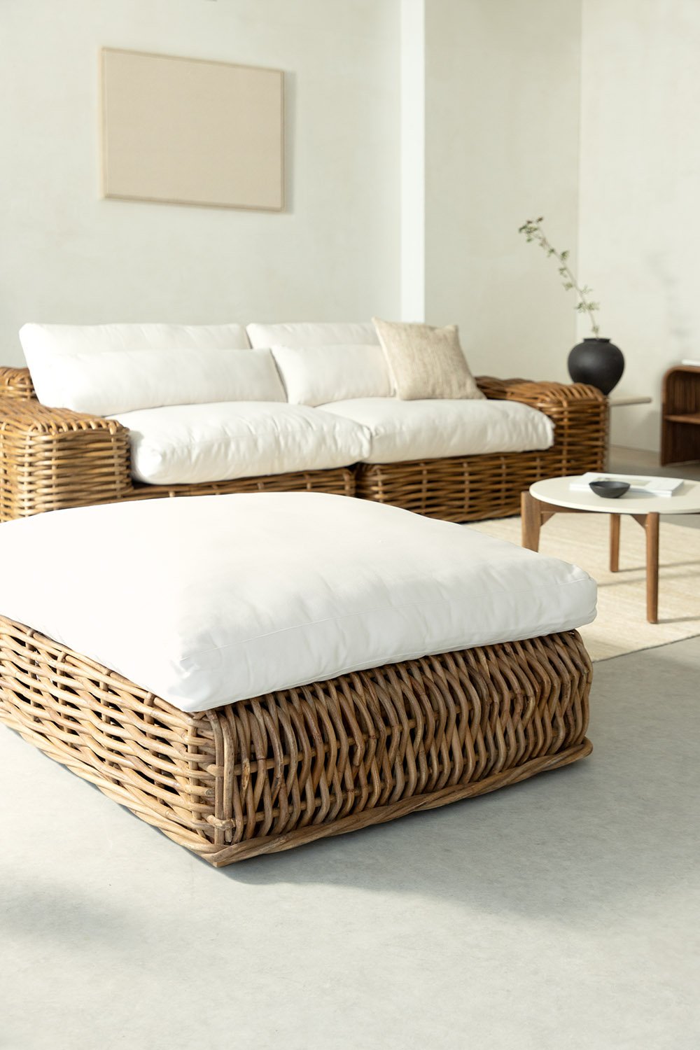 Milu rattan pouf - SKLUM