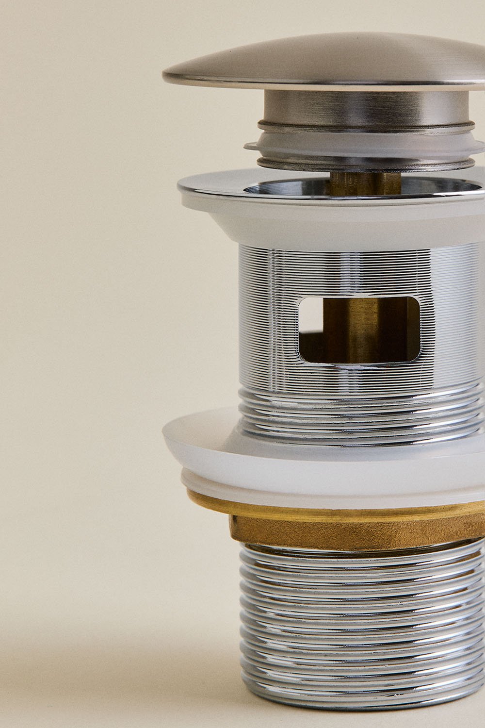 Drain valve for washbasin Click-Clack type in stainless steel and brass ...