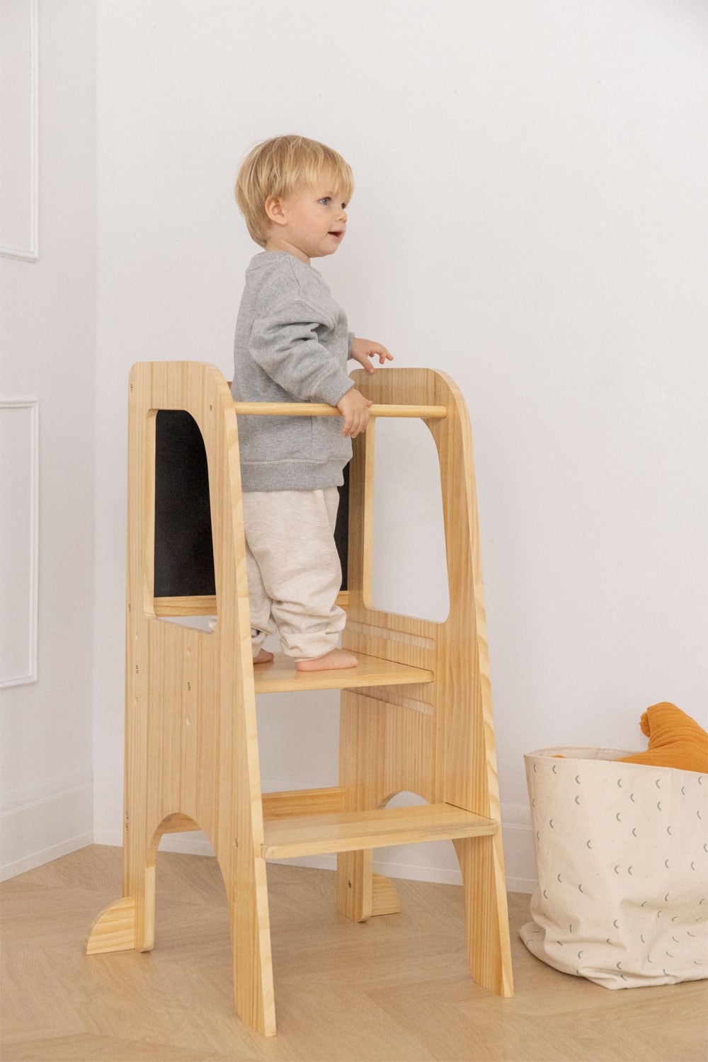 Sendoa Kids pine wood learning tower - SKLUM