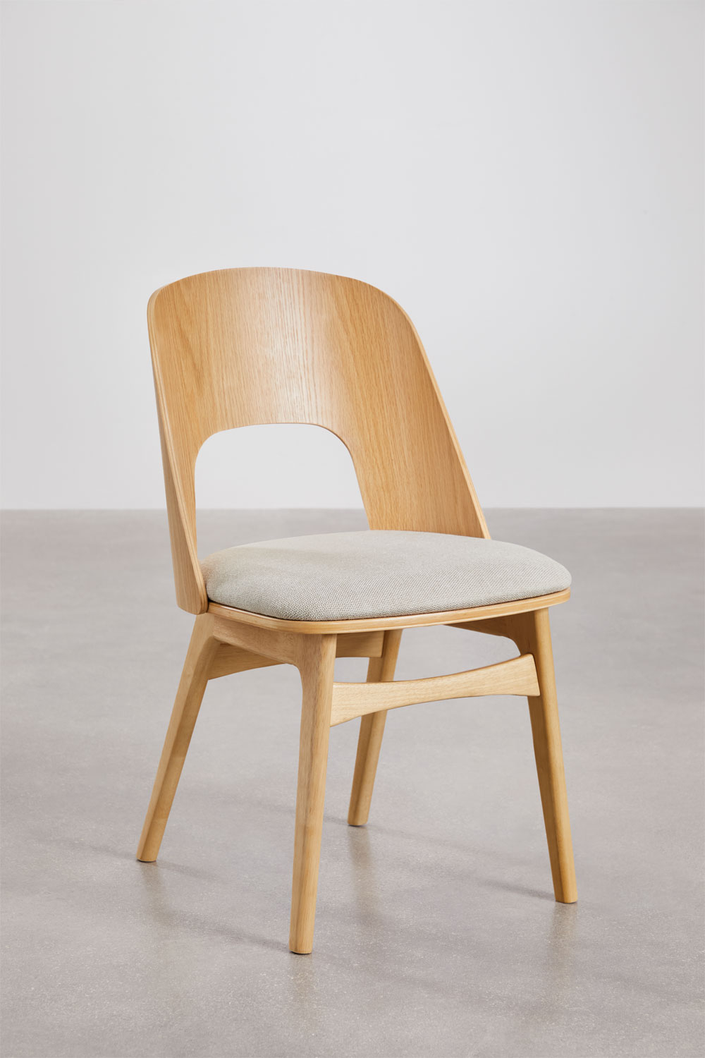 Dining chair in wood and upholstered Juna - SKLUM
