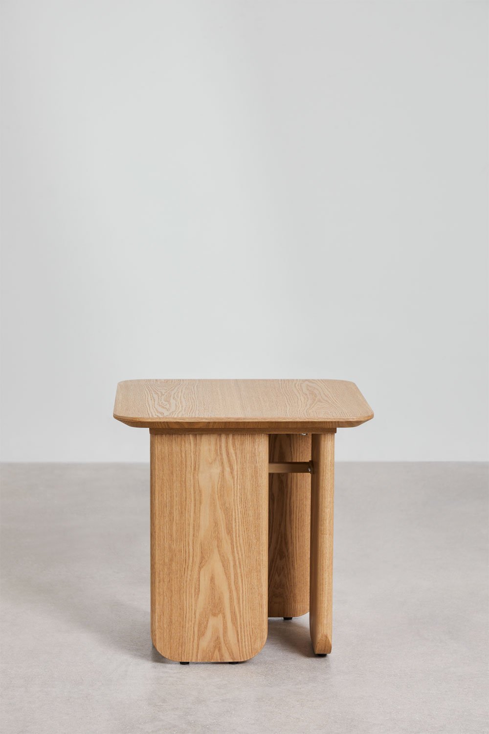 Square side table 50x50 cm in MDF and Ginger ash veneer - SKLUM