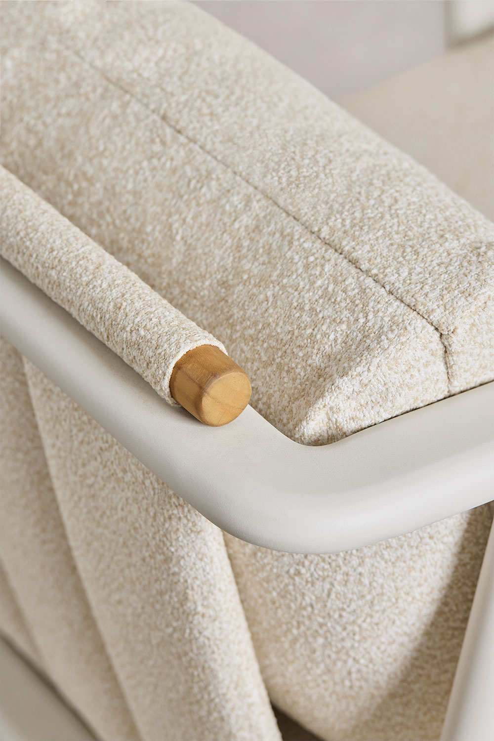 Yervin armchair in aluminium and bouclé fabric - SKLUM