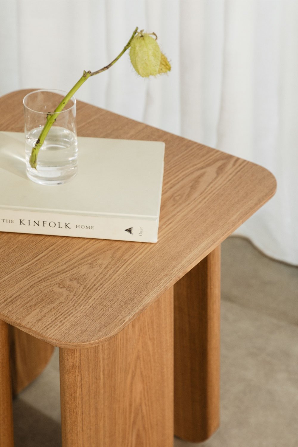 Square side table 50x50 cm in MDF and Ginger ash veneer - SKLUM